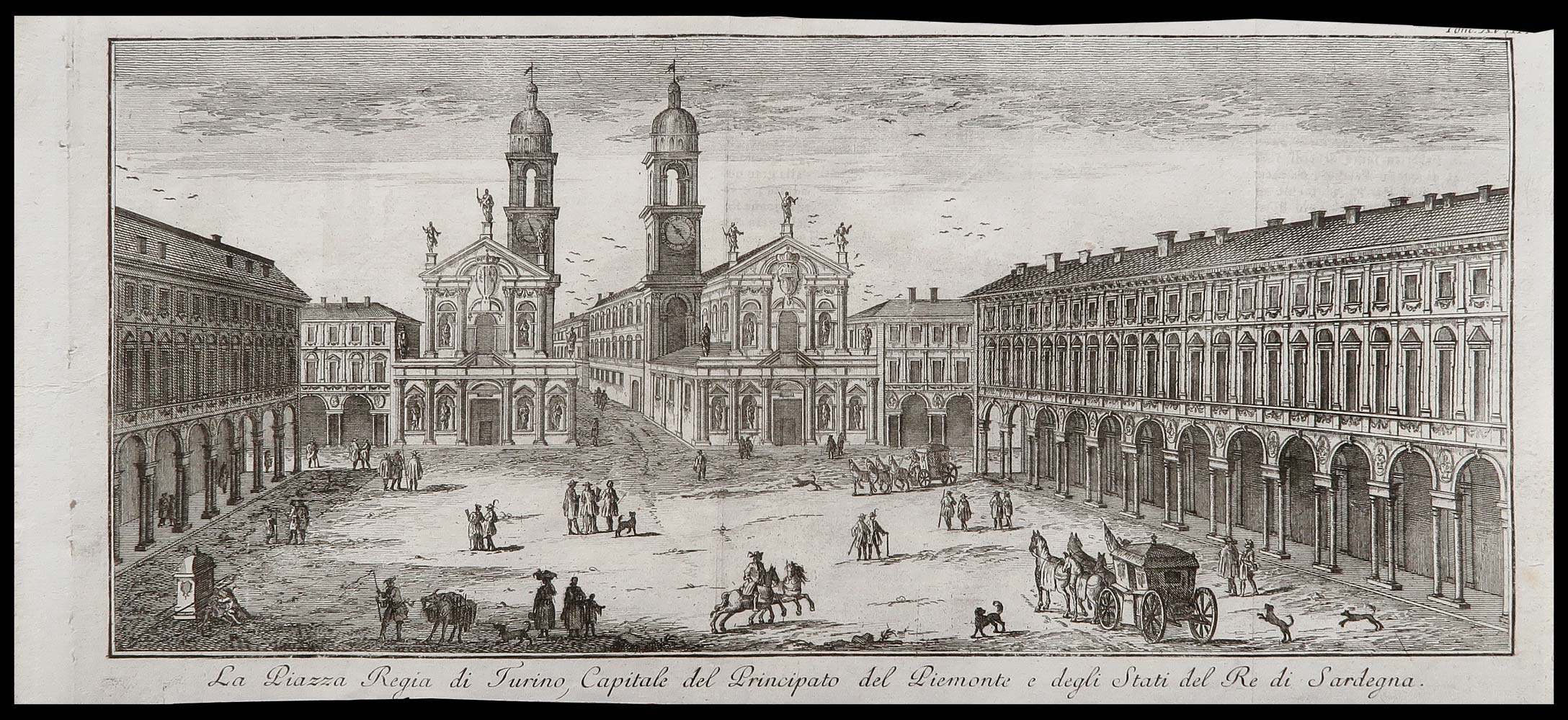 stampa antica piazza regia torino