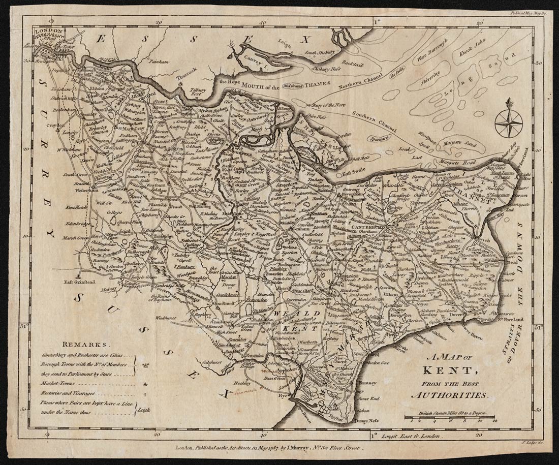 carta geografica kent