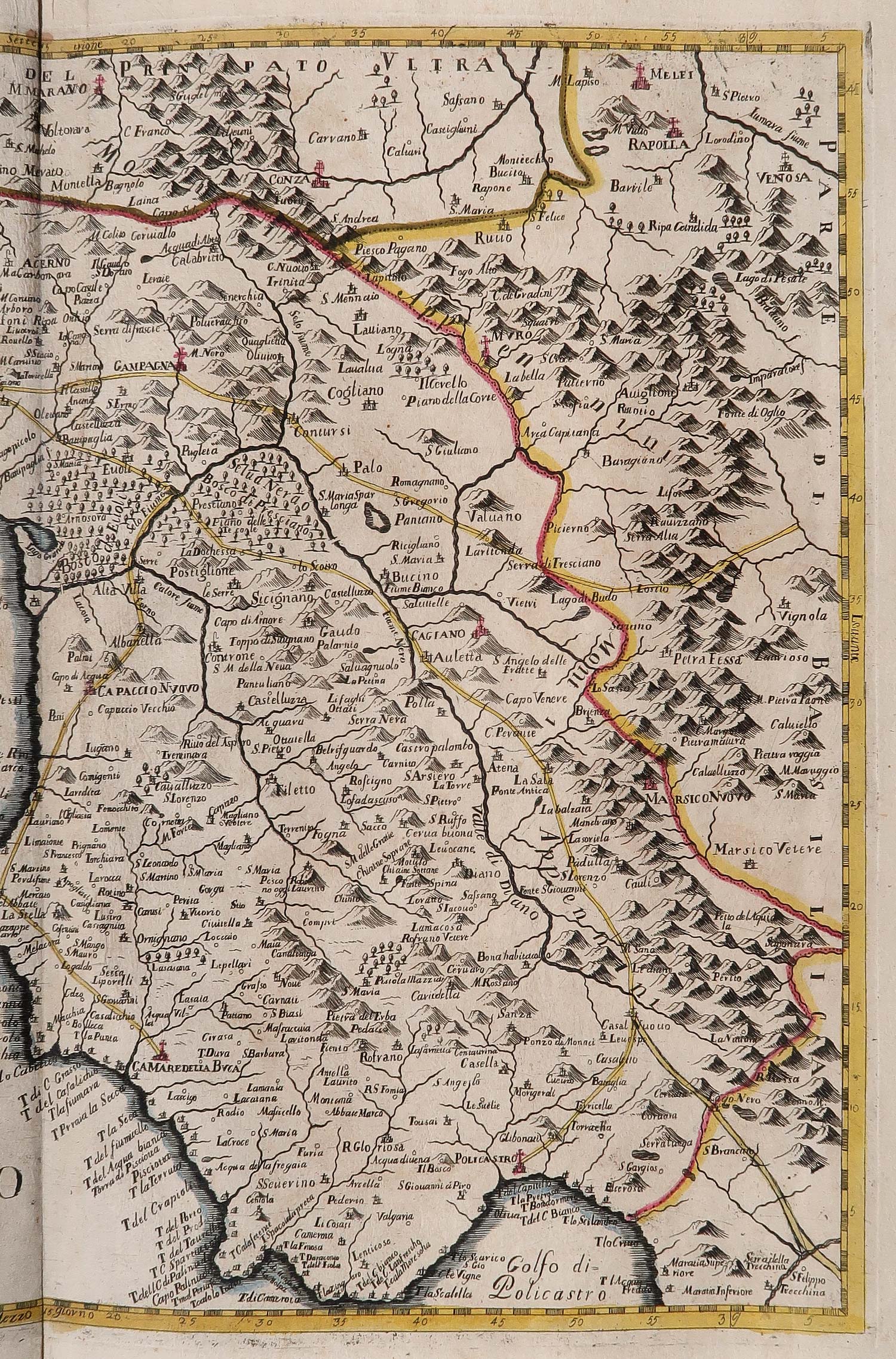 carta geografica principato citra